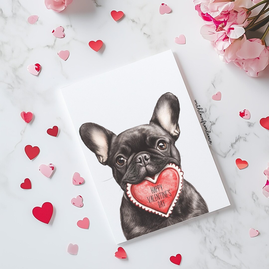 French Bulldog Valentines Day Greeting Card From the Dog for Groomers ...
