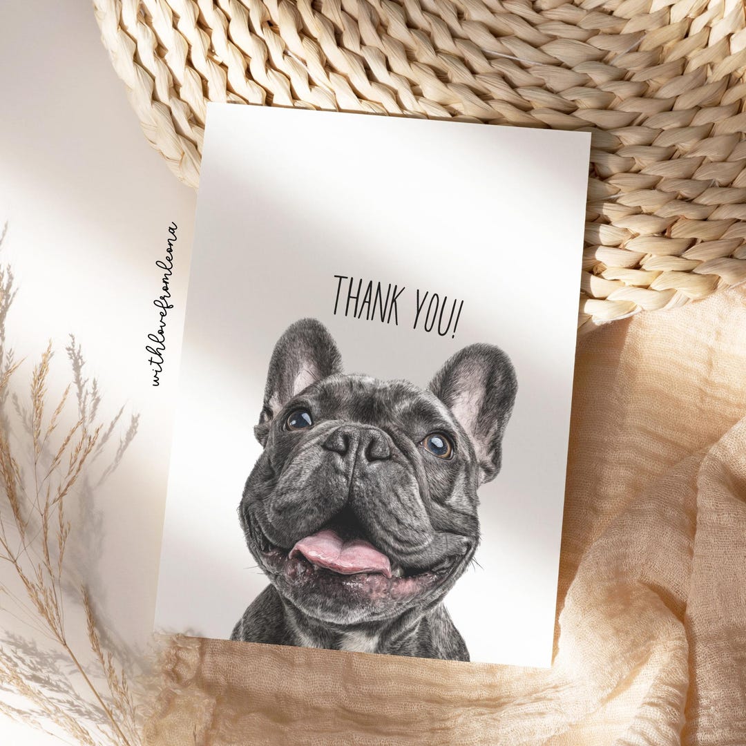 French Bulldog Thank You Greeting Card From the Dog for Groomers Vets ...