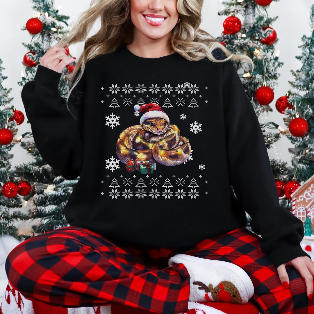Ball Python Christmas Crewneck Sweatshirt Groomers Vets and Breed ...