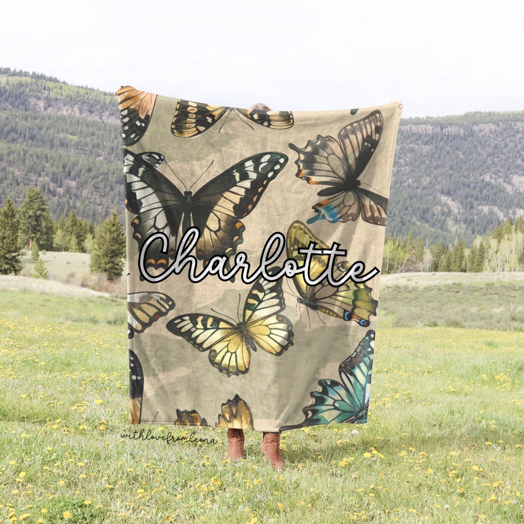 Butterflies Blanket Butterfly Throw Blanket Fleece Blanket Butterflies ...
