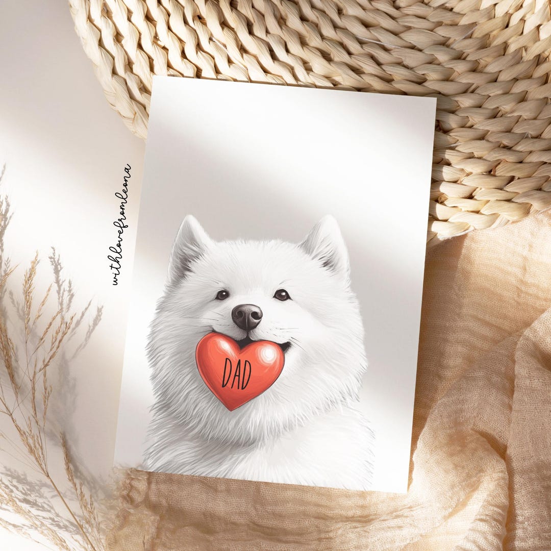 Samoyed Fathers Day Greeting Card From the Dog for Groomers Vets Breed ...