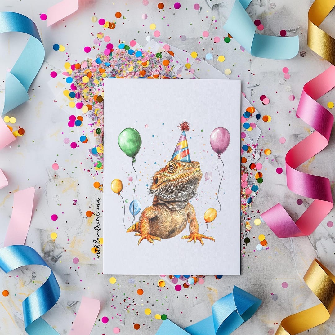 Bearded Dragon Birthday Greeting Card From the Bearded Dragon for ...