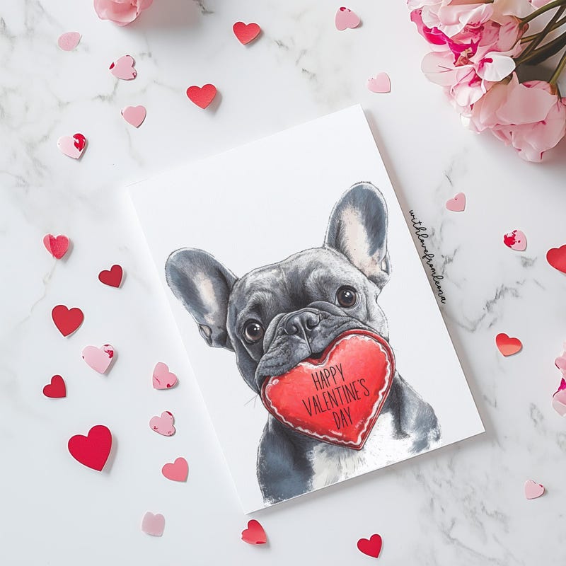 Christmas Card From Bulldog - Etsy