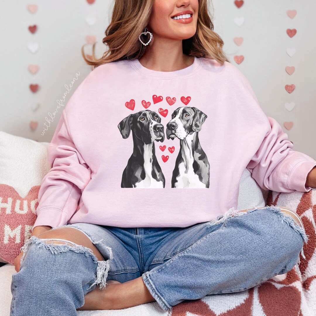 Great Dane Dog Valentines Day Sweater Great Dane Valentines Day Party ...