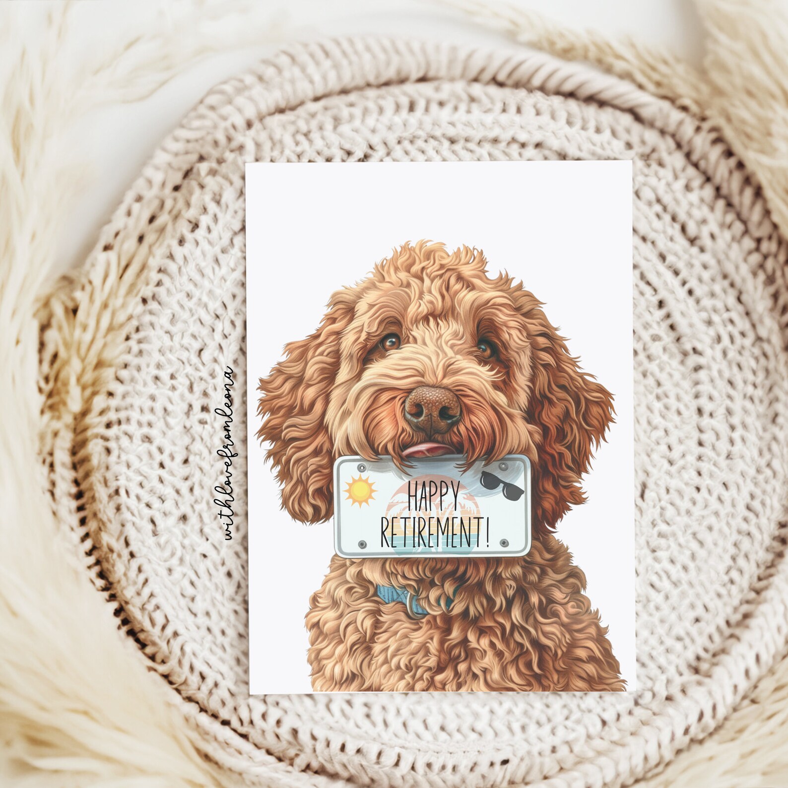Golden Doodle Retirement Greeting Card Card From the Dog Groomers Vets ...