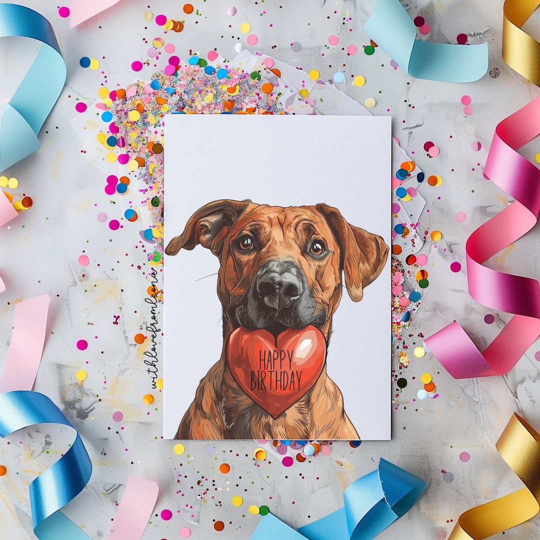 Rhodesian Ridgeback Birthday Greeting Card From the Dog for Groomers ...