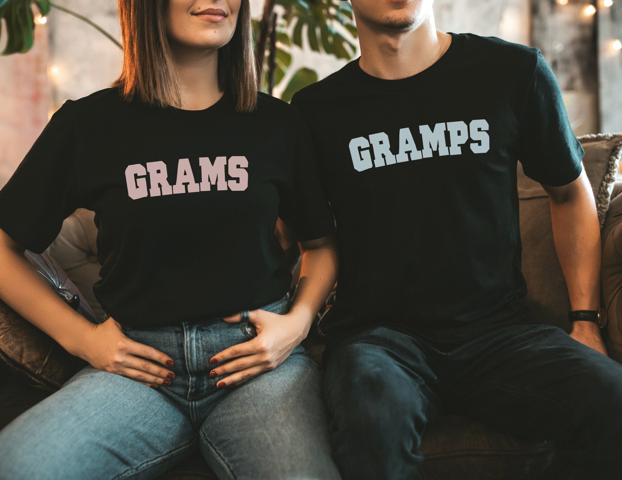 Grams and Gramps Matching Shirts Varsity Style Gender Reveal - Etsy