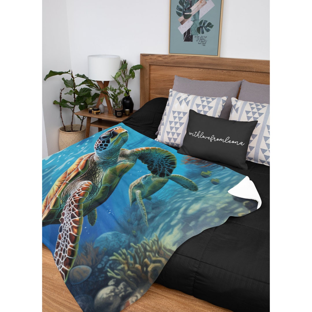 Sea Turtle Blanket Sea Turtle Throw Blanket Sea Turtle Fleece Blanket ...