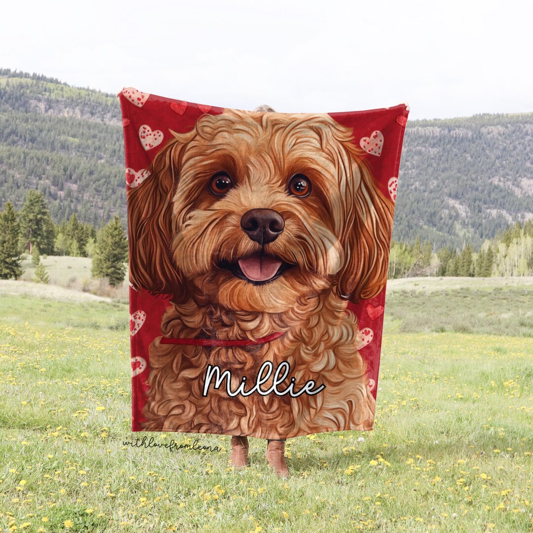 Cavapoo Dog Valentines Day Blanket Cavapoo Valentines Day Gift for ...
