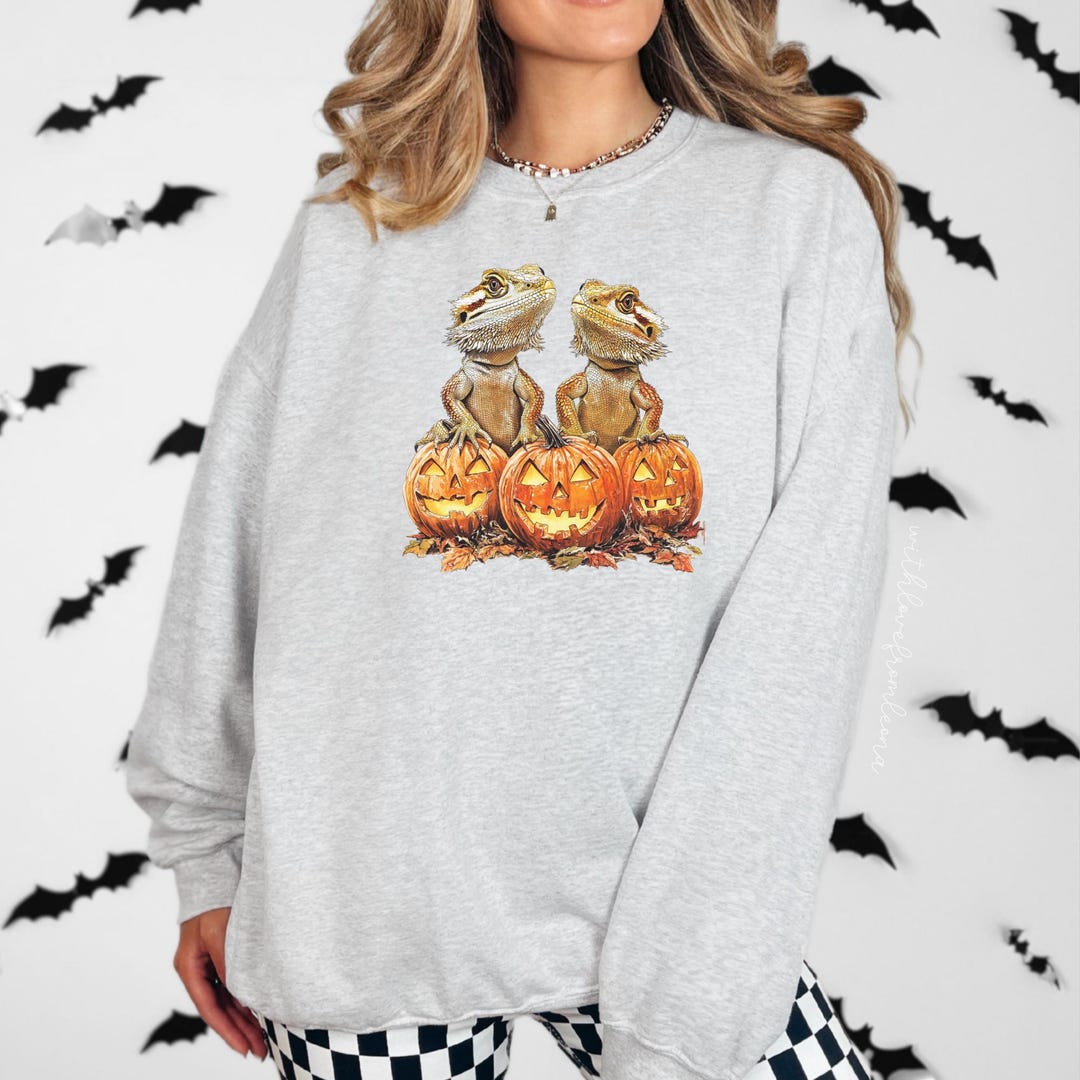 Bearded Dragon Halloween Crewneck Sweatshirt Bearded Dragon Owners Vets ...