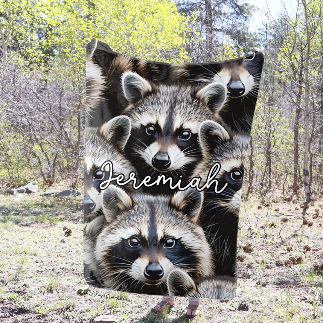 Raccoons Blanket Raccoon Throw Blanket Raccoons Fleece Blanket Raccoon ...