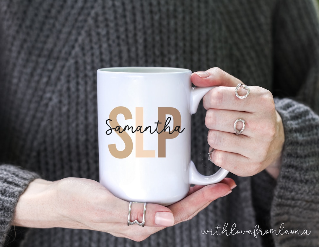 SLP Coffee Mug With Name, Speech Language Pathologist Gifts, New Speech ...