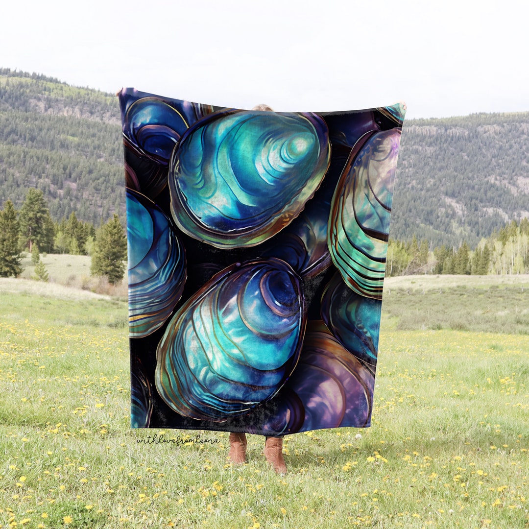 Abalone Shell Crystal Blanket Abalone Throw Blanket Abalone Fleece ...