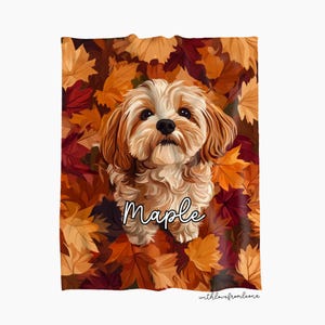 Cavapoo Dog Fall Throw Blanket Cavapoo Adult Kid Blanket Cavapoo Custom ...
