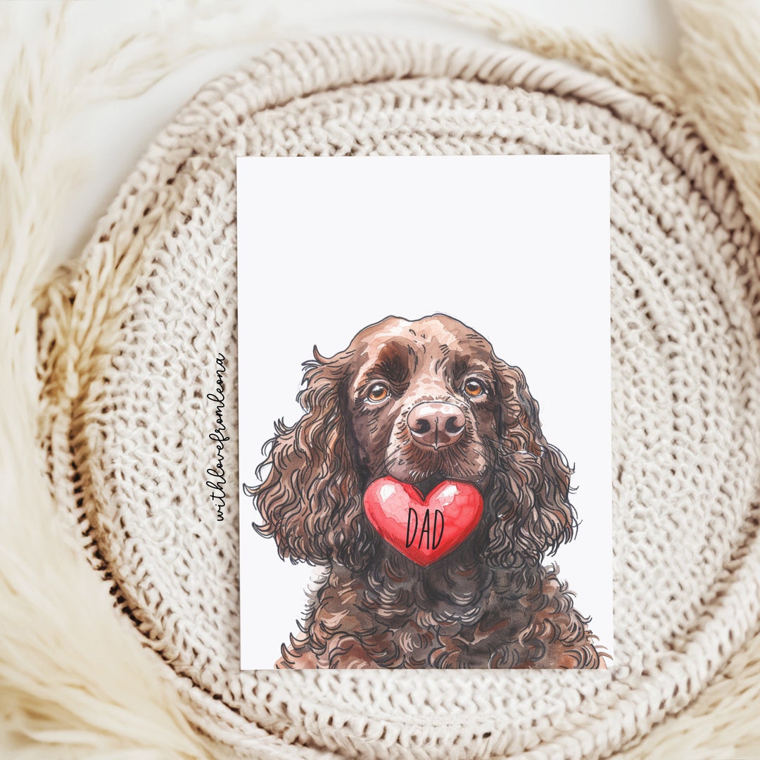 Water Spaniel Fathers Day Greeting Card From the Dog for Groomers Vets ...