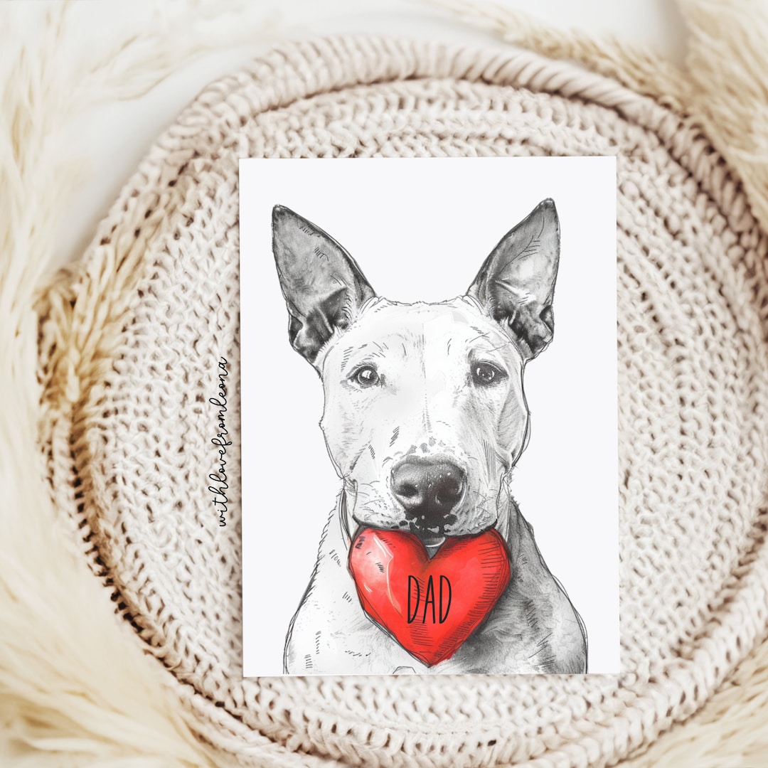 Bull Terrier Fathers Day Greeting Card From the Dog for Groomers Vets ...