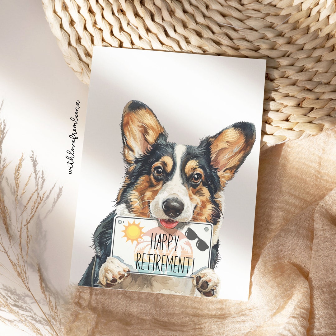Corgi Retirement Greeting Card Card From the Dog Groomers Vets and ...