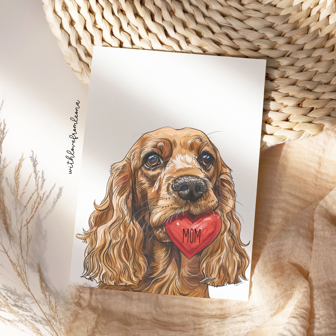 Cocker Spaniel Mothers Day Greeting Card Card From the Dog for Groomers Vets and Breed Lovers ...