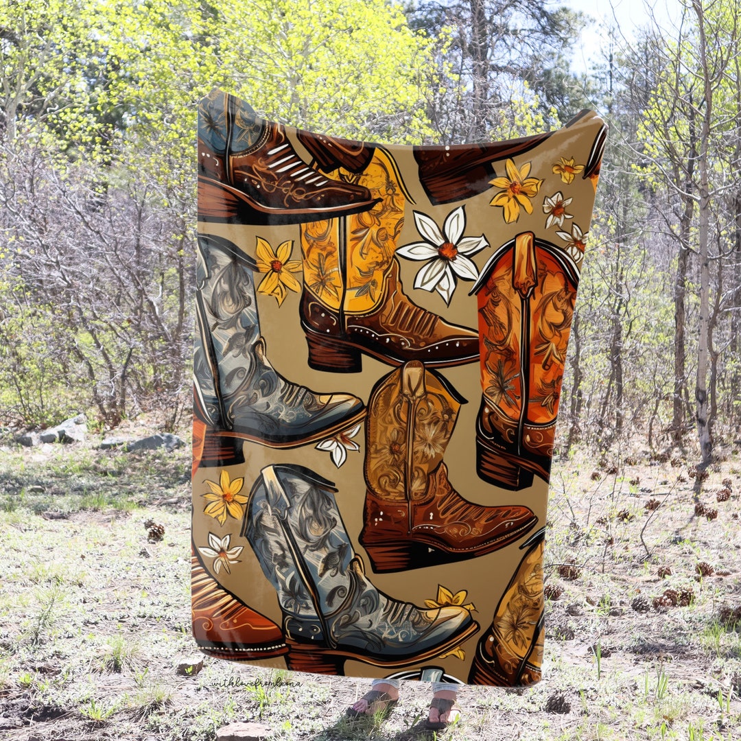 Cowboy Boots Blanket Cowboy Boot Throw Blanket Cowboy Boots Fleece ...