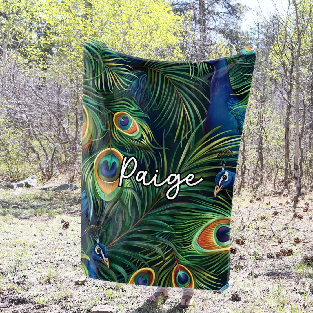Peacocks Blanket Peacock Feathers Throw Blanket Fleece Blanket Peacocks ...