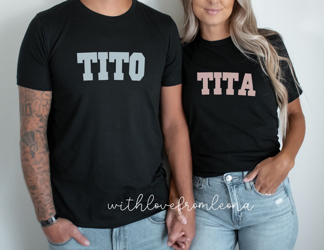 Filipino Tita and Tito Matching Shirts, Varsity Style Gender Reveal ...
