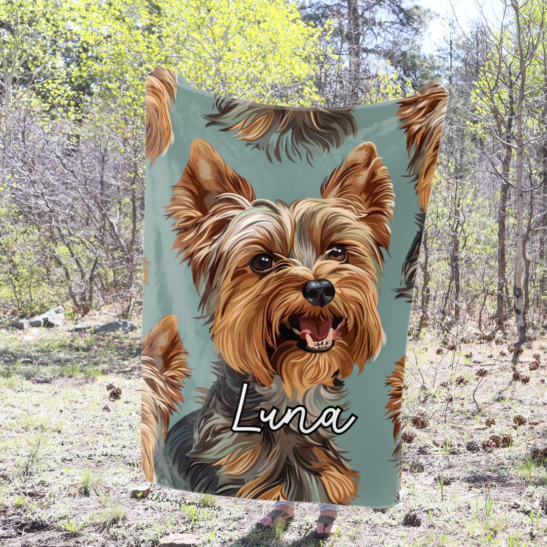 Yorkshire Terrier Blanket Yorkie Throw Blanket Dog Breed Fleece Blanket ...