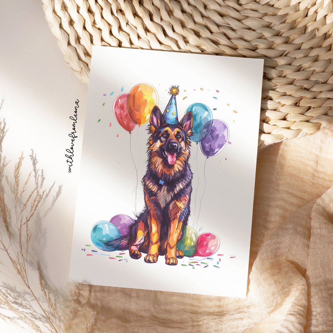 German Shepherd Birthday Greeting Card Card From the Dog for Groomers ...