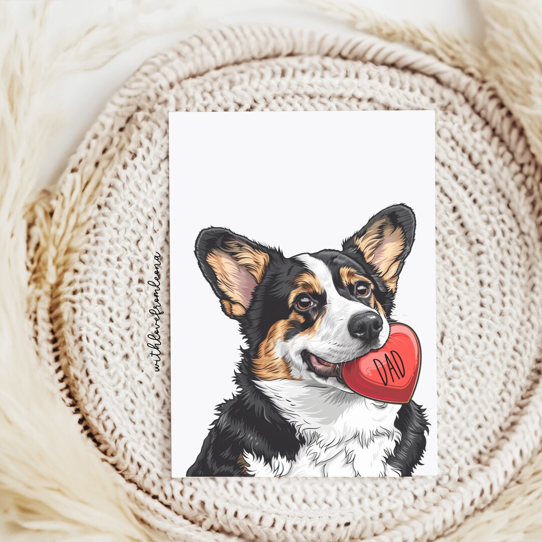 Cardigan Welsh Corgi Fathers Day Greeting Card From the Dog for ...