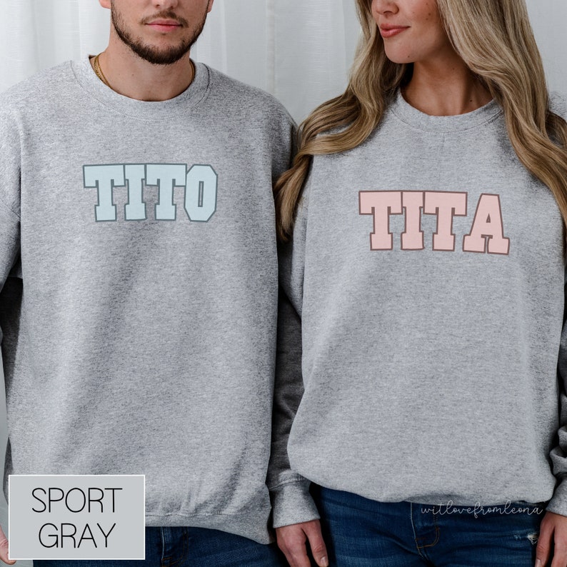 Filipino Tita and Tito Matching Sweatshirts, Varsity Style Gender ...