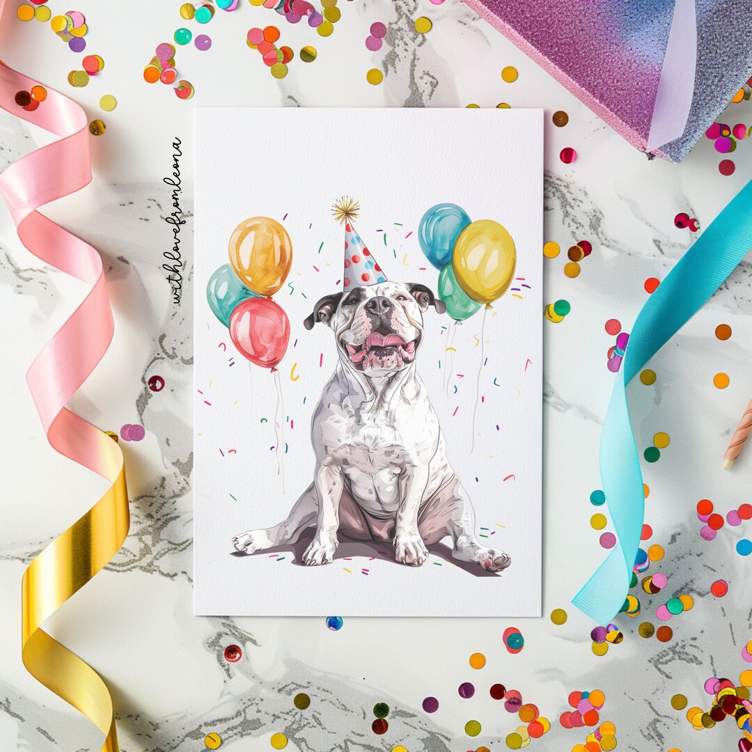Bulldog Birthday Greeting Card From the Dog for Groomers Vets and Breed ...