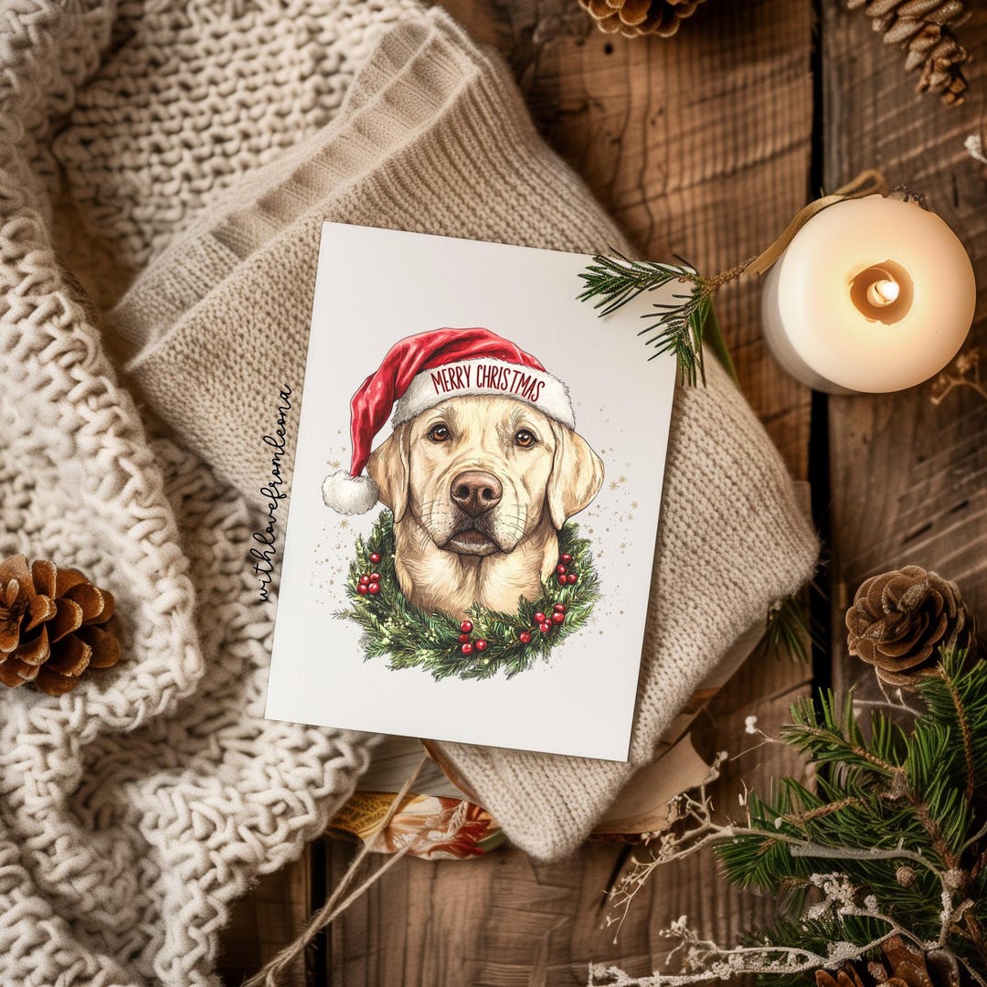 Yellow Labrador Retriever Christmas Card From the Dog for Groomers Vets ...