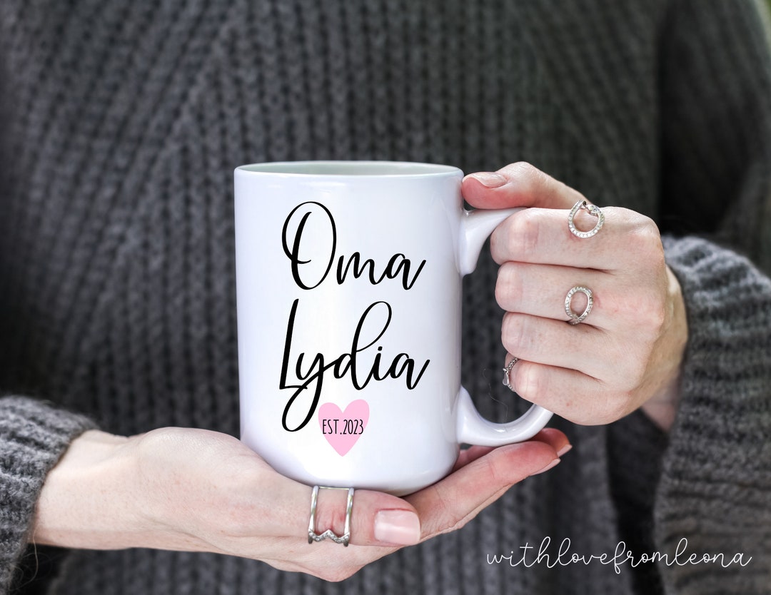 New Oma Mug, New Opa Gift, Oma Gift, Custom Mug Pregnancy Announcement ...