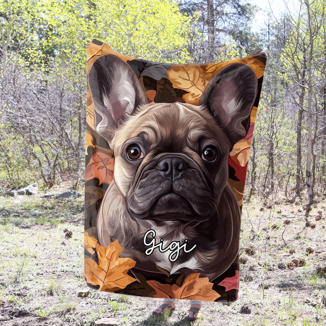 French Bulldog Fall Throw Blanket French Bulldog Adult Kid Blanket ...