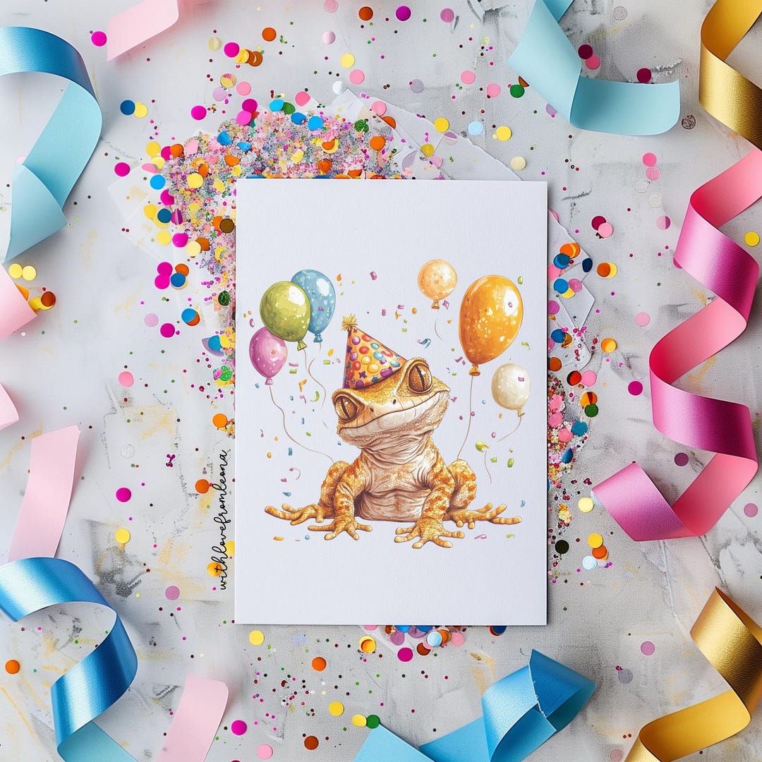 Crested Gecko Birthday Greeting Card From the Crested Gecko for ...