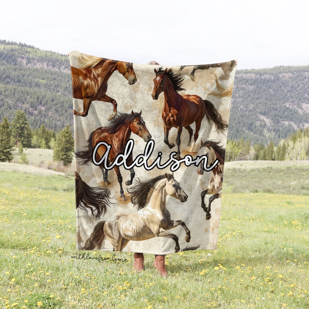 Horses Blanket Horse Throw Blanket Fleece Blanket Horses Adult Kid ...