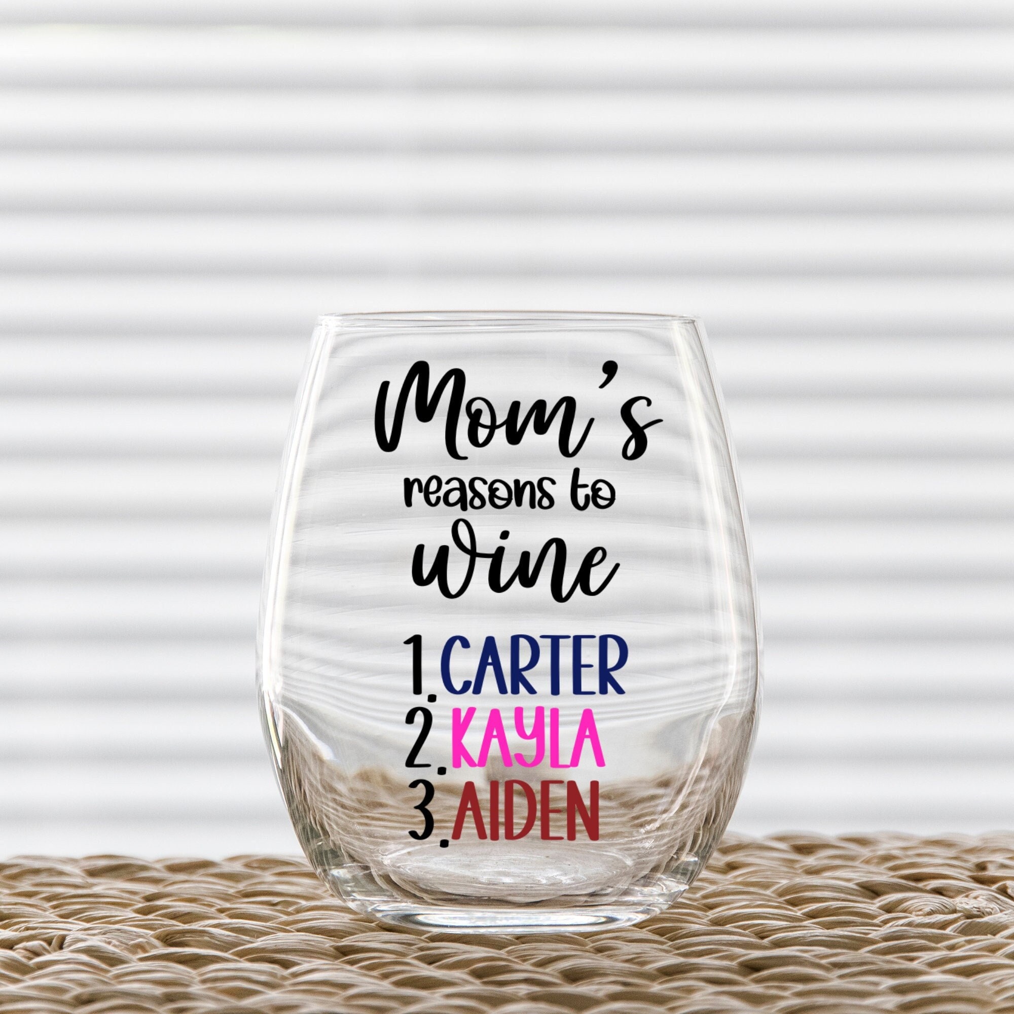 Mom Wine Glass Reasons to Wine Glass Mother's Day Wine - Etsy