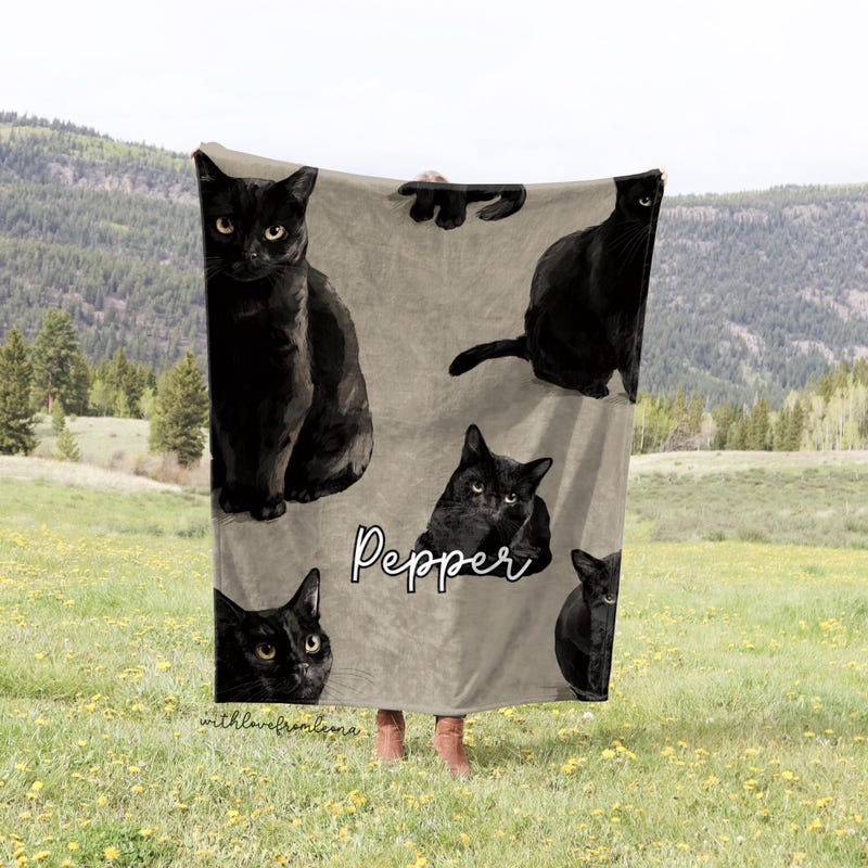 Cat Fleece Blanket Throw - Etsy