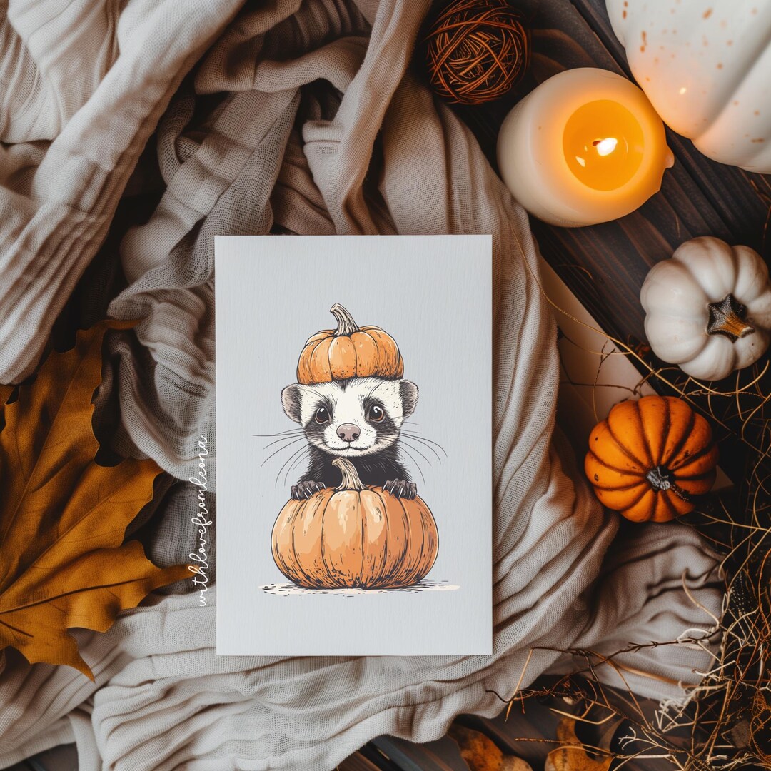 Ferret Halloween Greeting Card From the Ferret for Groomers Vets Breed ...