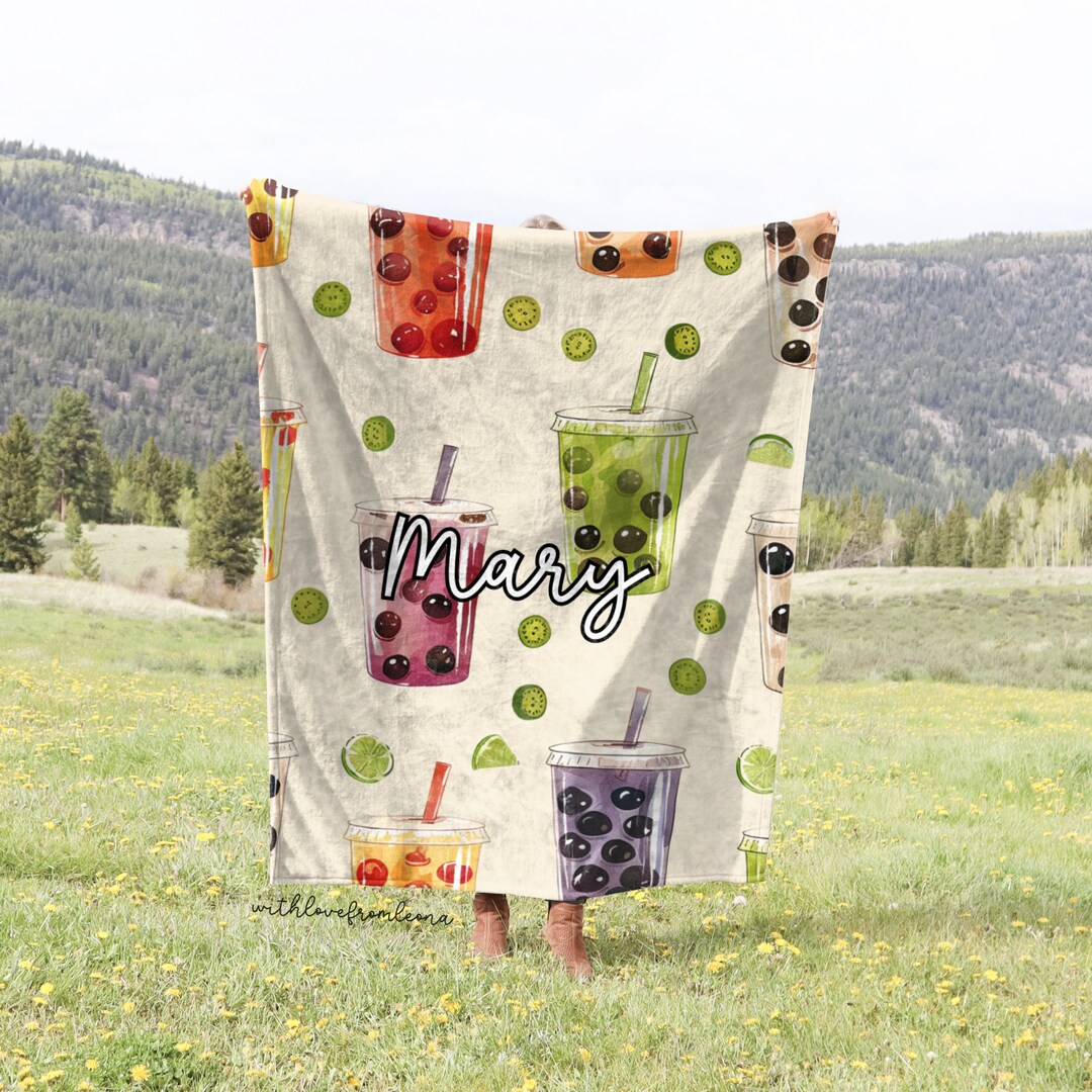 Bubble Tea Blanket Boba Throw Blanket Fleece Blanket Bubble Tea Adult ...