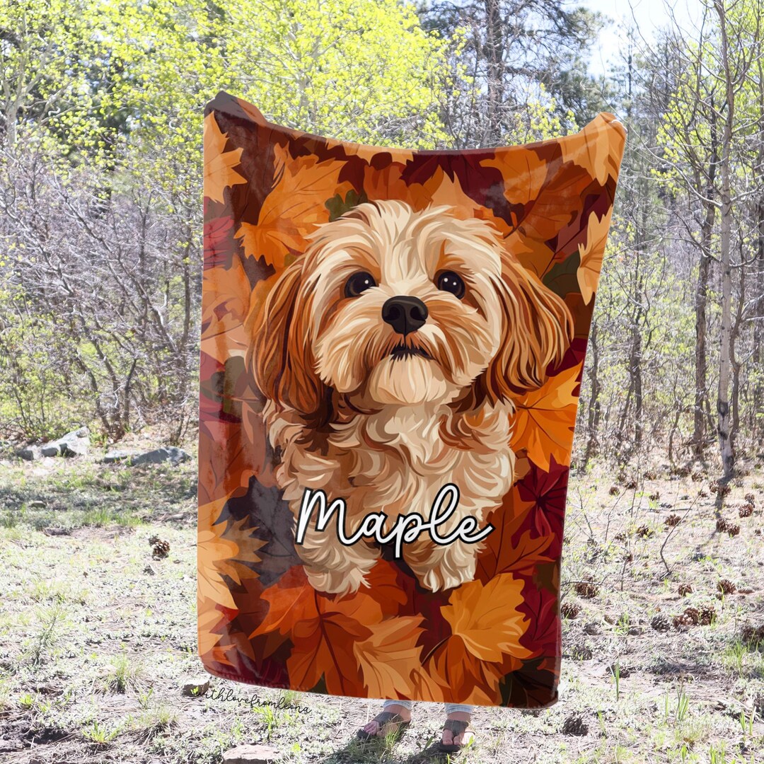 Cavapoo Dog Fall Throw Blanket Cavapoo Adult Kid Blanket Cavapoo Custom ...