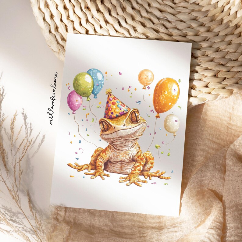 Crested Gecko Birthday Greeting Card From the Crested Gecko for ...