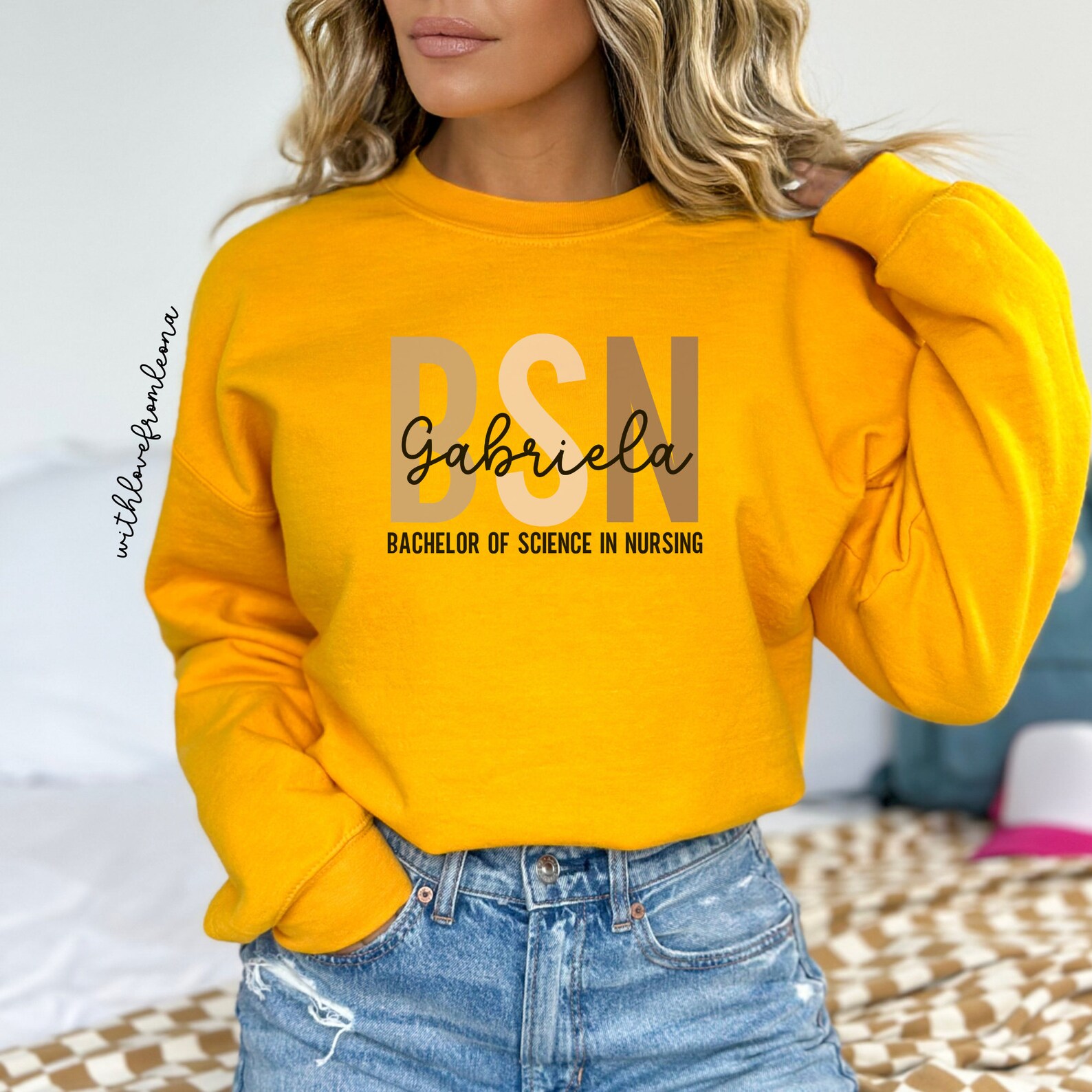 Bachelor of Science Nursing Gift Bachelors Nursing Sweatshirt Custom ...