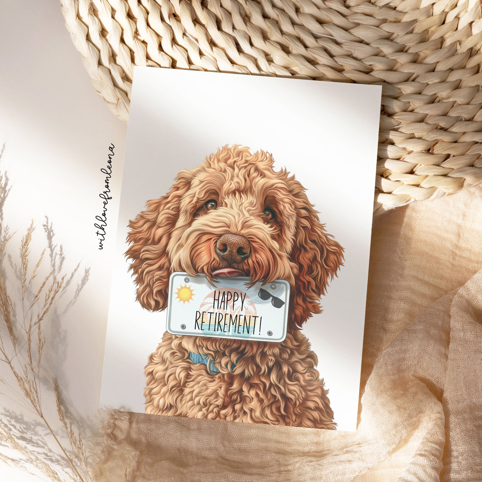 Golden Doodle Retirement Greeting Card Card From the Dog Groomers Vets ...