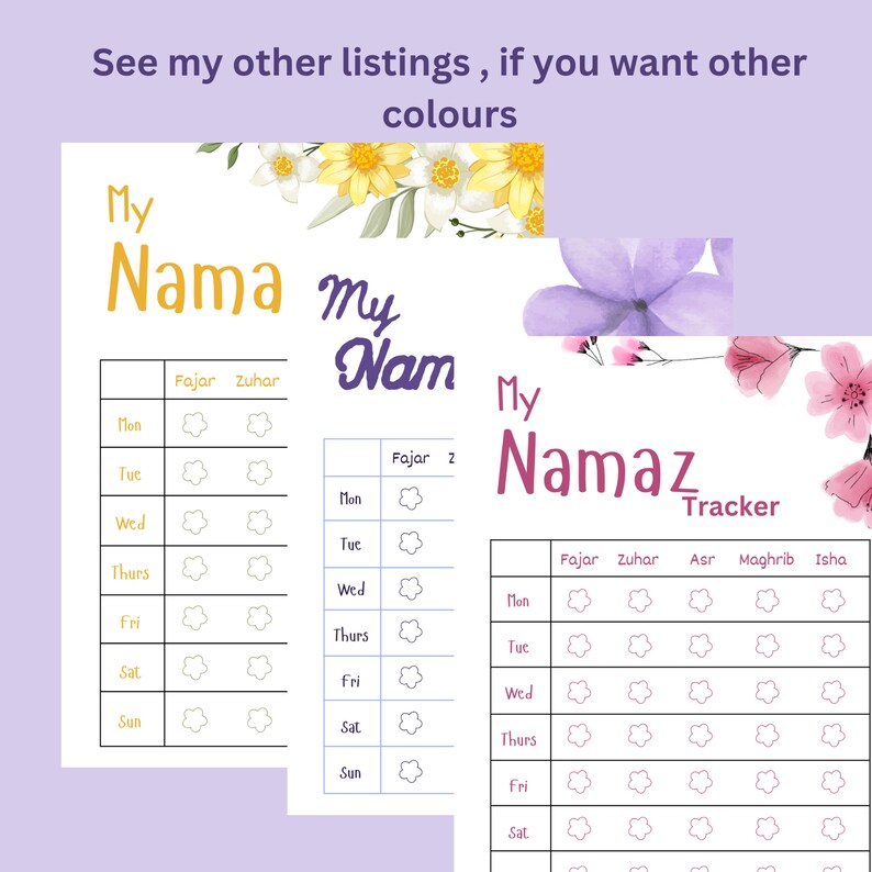 Kids' Muslim Prayer Tracker Printable Salah Chart, A4, Digital Download ...