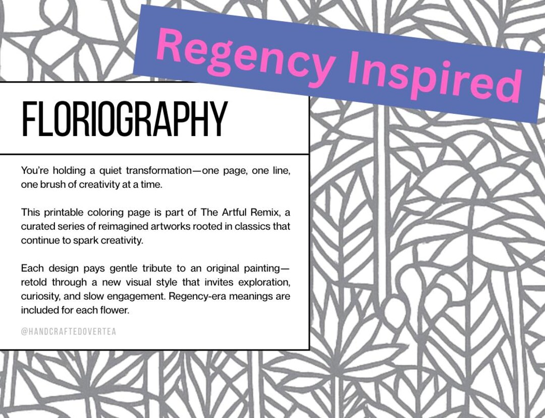 Coloring Book | Art Remix: the Language of Flowers, Regency Inspired - Etsy