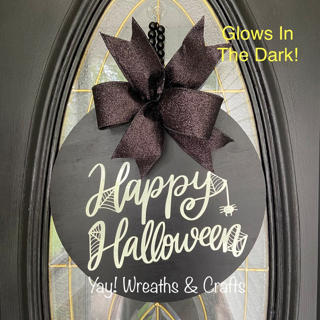 Happy Halloween Door Hanger for Front Door, Halloween Sign, Spooky Sign ...