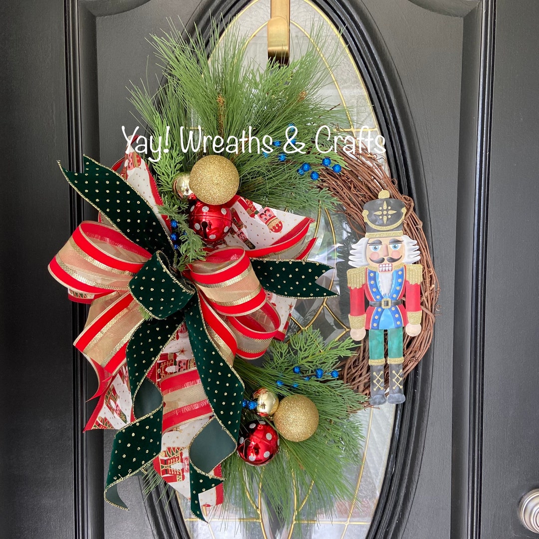 Nutcracker Wreath for Front Door, Christmas Nutcracker Wreath ...