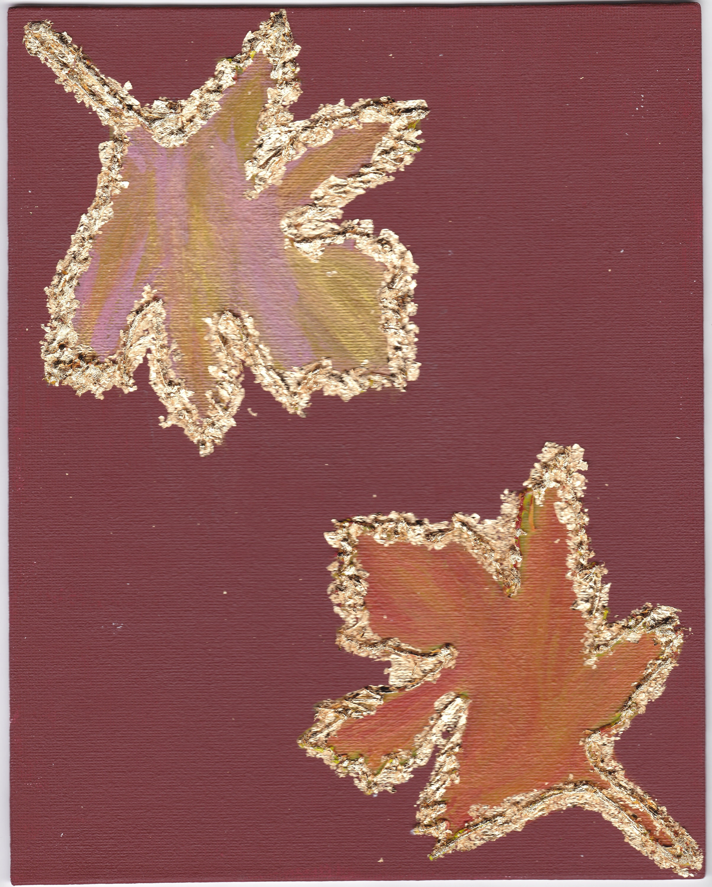 Beautiful Fall Leaf in Gold Leaf Technic - Etsy