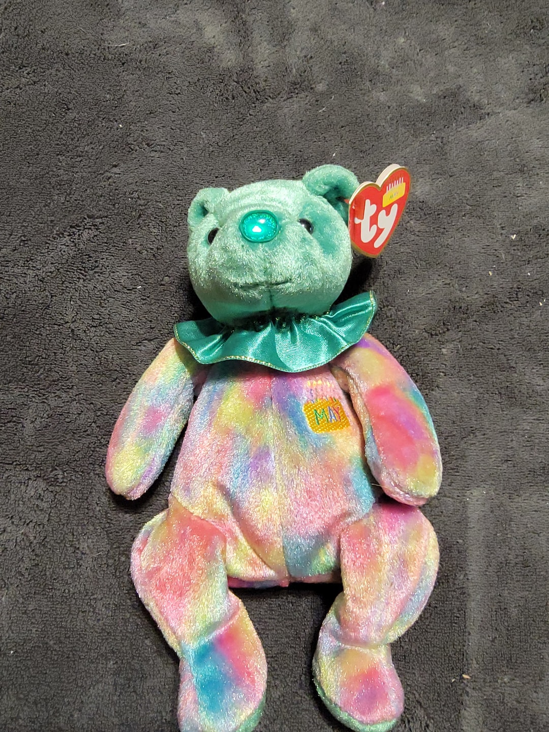 TY Beanie Baby MAY Birthday Bear 7.5 Inch Emerald Colored - Etsy