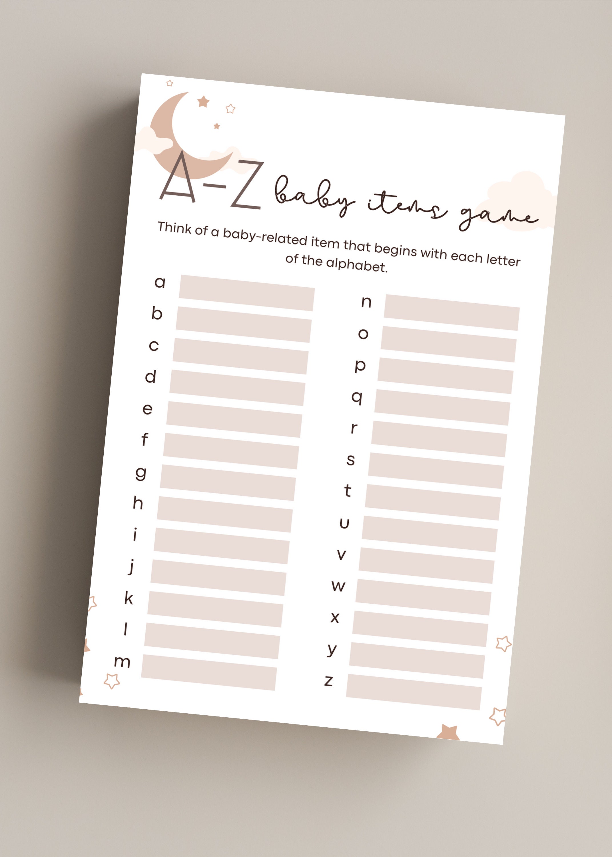 Editable Over the Moon Baby Shower Game Bundle Unisex Baby Shower ...